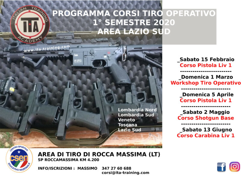 CORSO TIRO OPERATIVO AREA LAZIO SUD – CARABINE LEVEL 1 – Italian ...